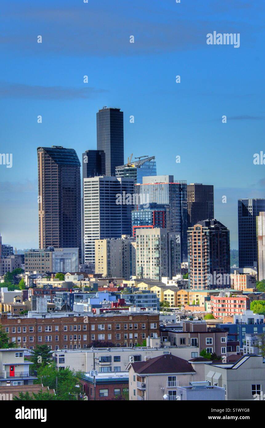 View of the downtown Seattle skyscrapers Stock Photo - Alamy