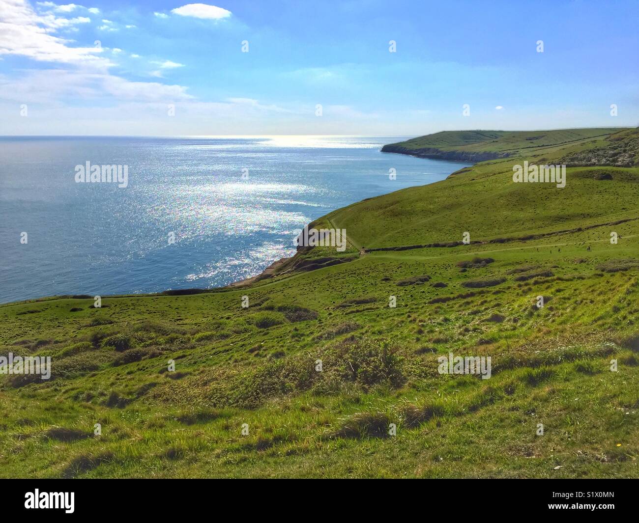 Ocean Coastline Clifftop View Stock Photo - Alamy