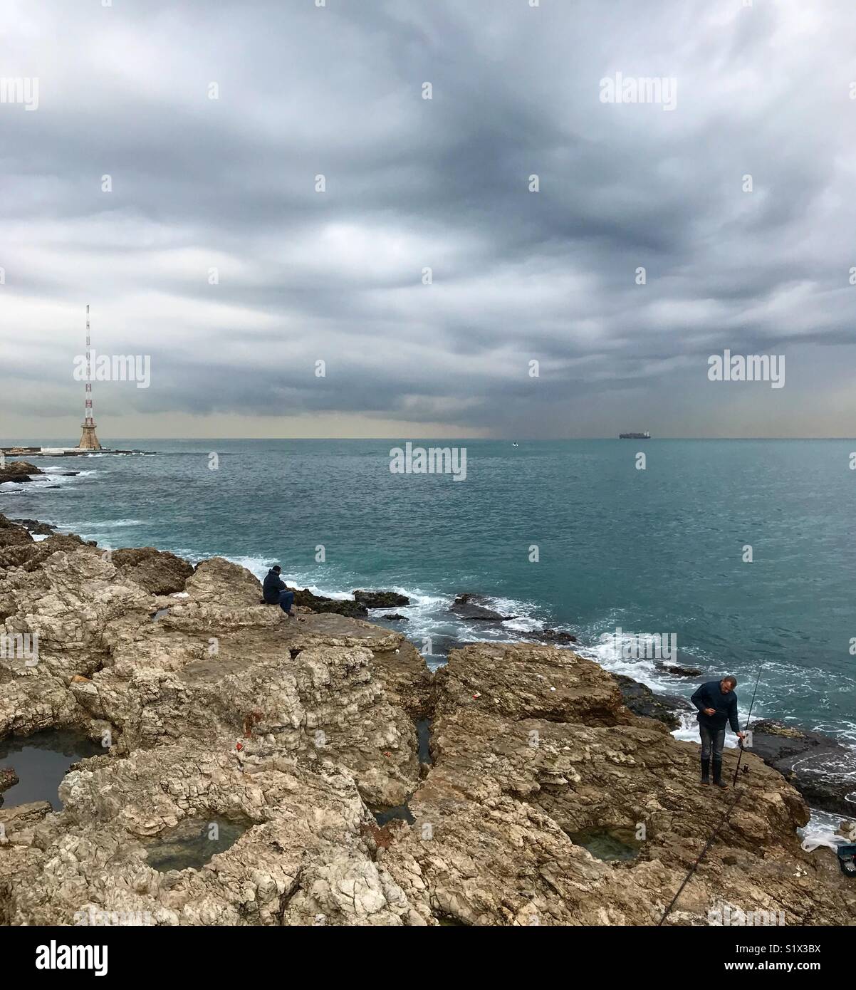 Beirut lebanon morning sea front in winter Stock Photo - Alamy