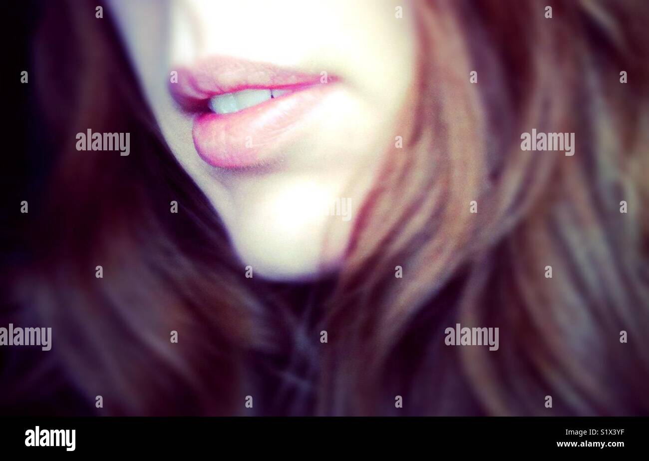 Closeup of a woman’s mouth Stock Photo - Alamy