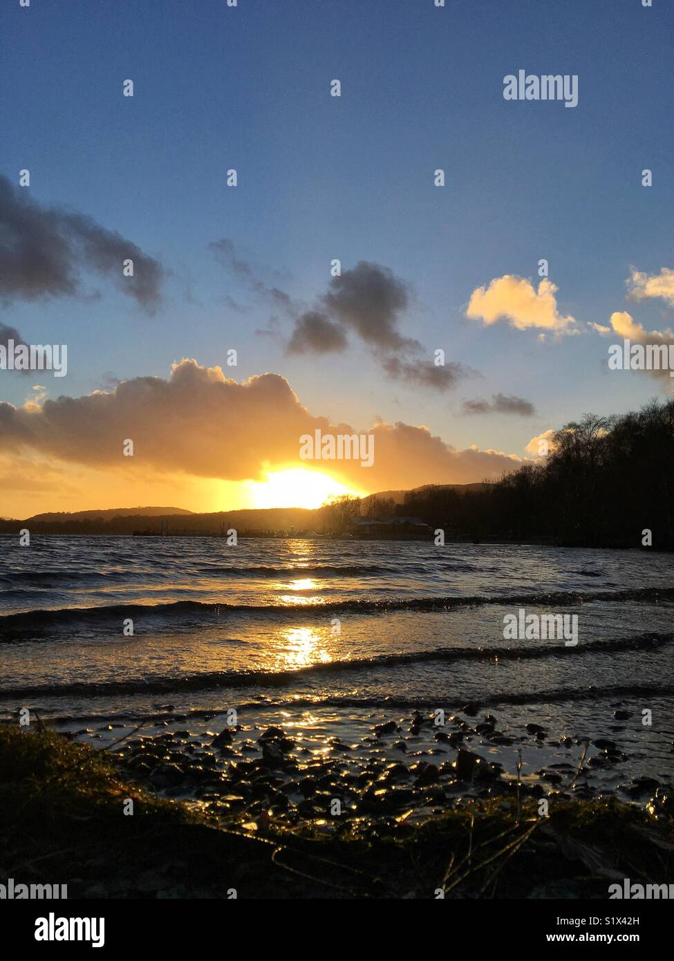 Coniston Water Cumbria at sunset Stock Photo - Alamy