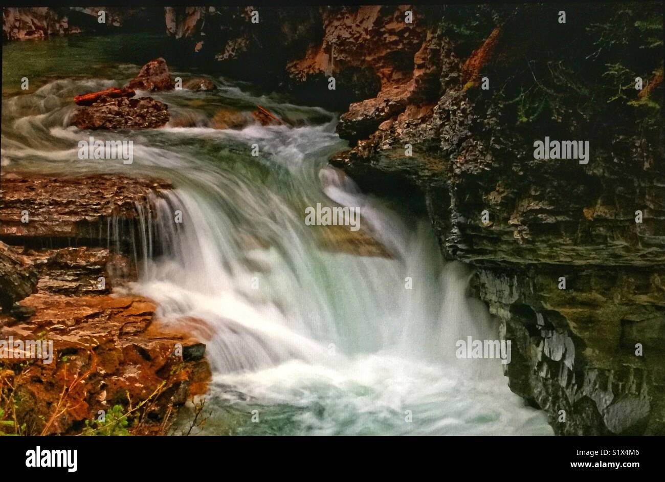 Waterfall in Banff National Park, Alberta,Canada Stock Photo - Alamy