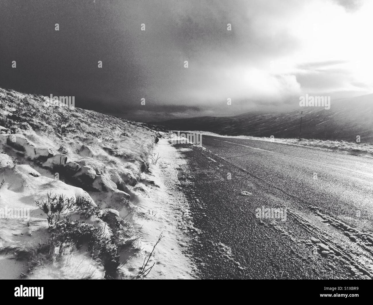 Winter Road Scotland Stock Photo - Alamy