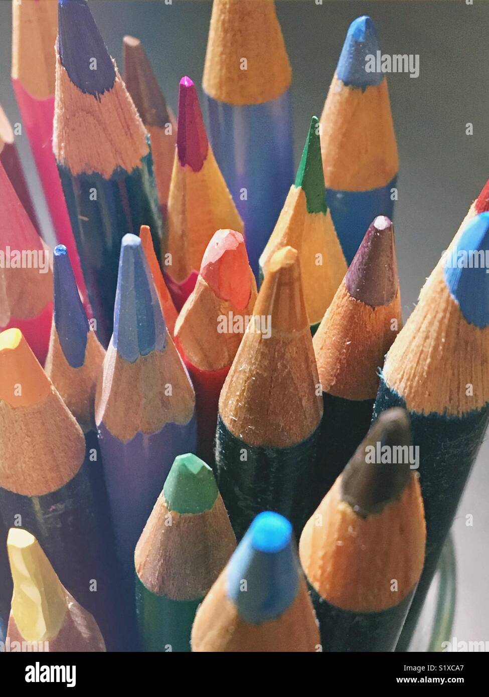 Collection of different colouring pencils Stock Photo - Alamy