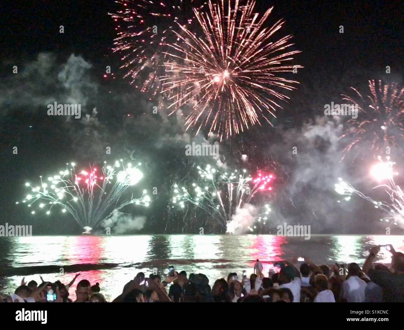 Fireworks at the Beach, Brazil Stock Photo - Alamy