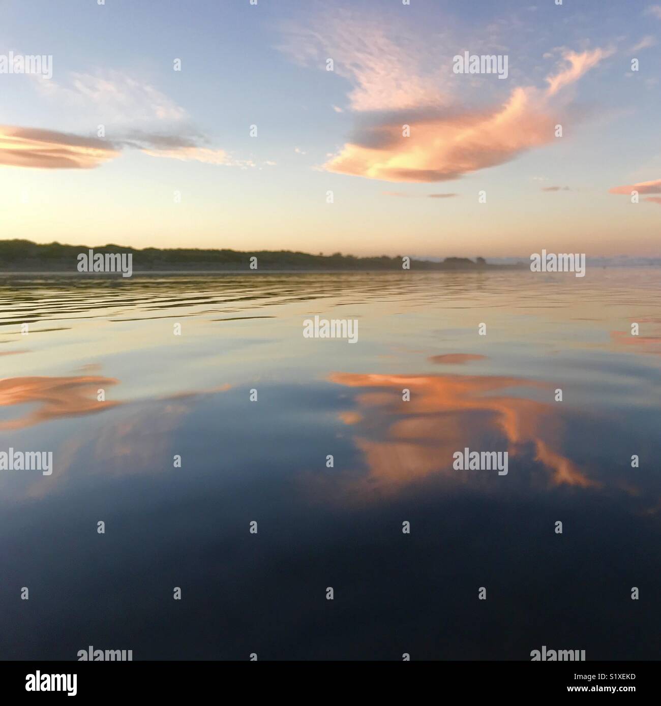 Reflective beach in New Zealand Stock Photo - Alamy