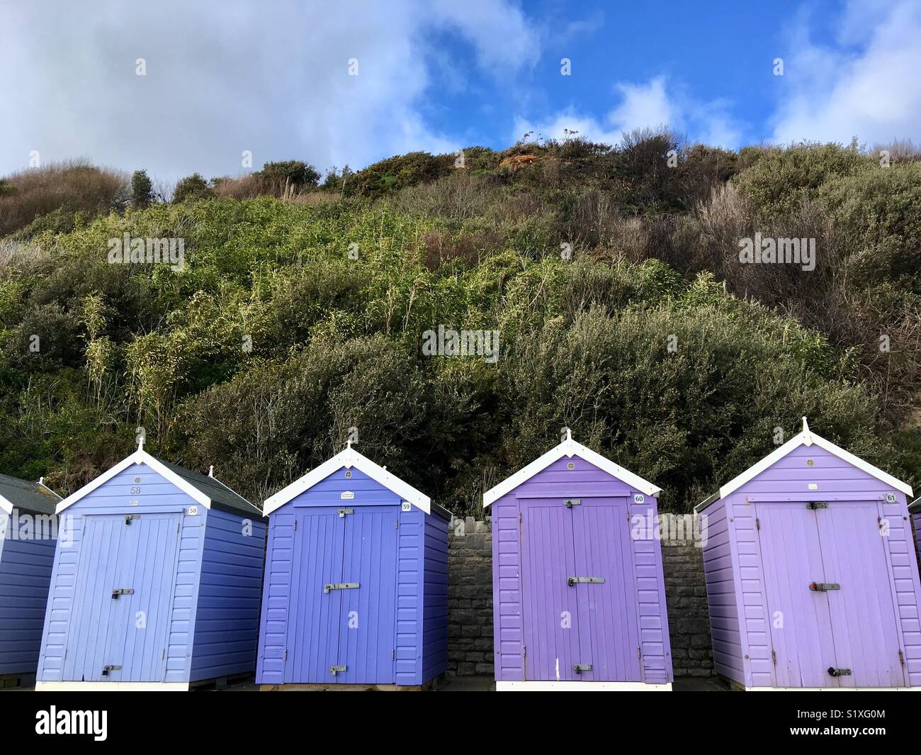 Purple beach hut hi-res stock photography and images - Alamy
