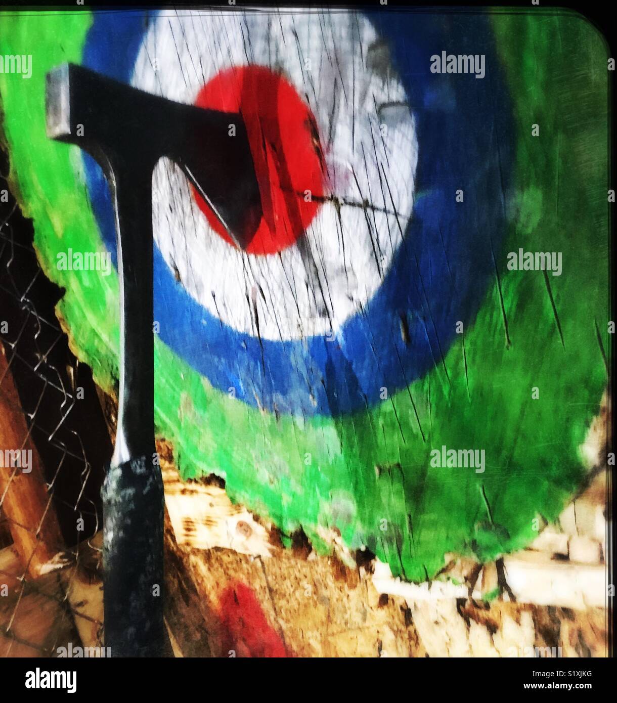 Axe on Target Stock Photo - Alamy