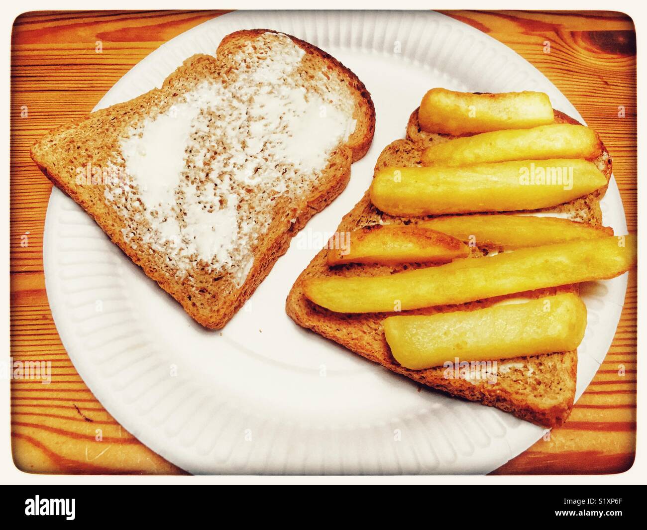 Thickly cut chips on wholemeal bread Stock Photo - Alamy