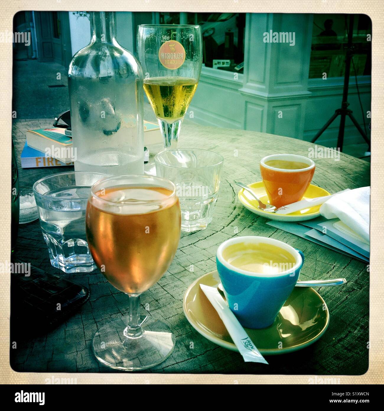 Coffee and wine Stock Photo - Alamy