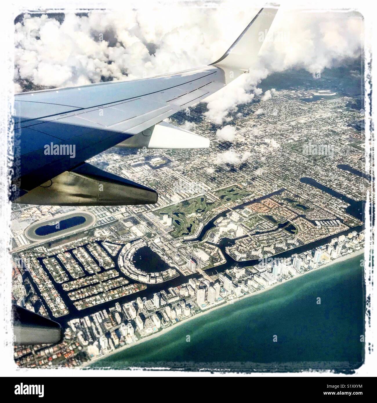 Flying over Florida beaches Stock Photo - Alamy