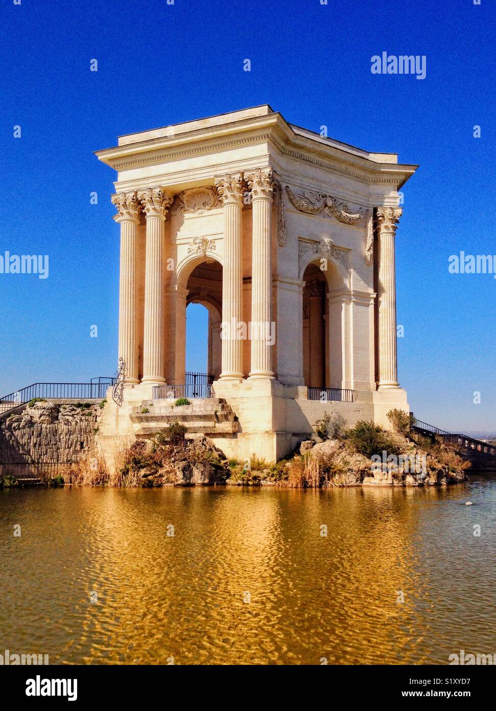 The Water Tower and his basin, Garden of Peyrou, Montpellier France ...