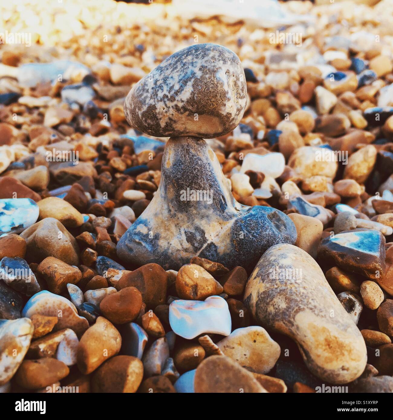Brighton beach stone formation made to look like a mushroom Stock Photo ...