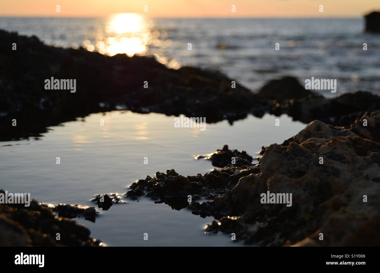 Sunset at Mediterranean Stock Photo - Alamy
