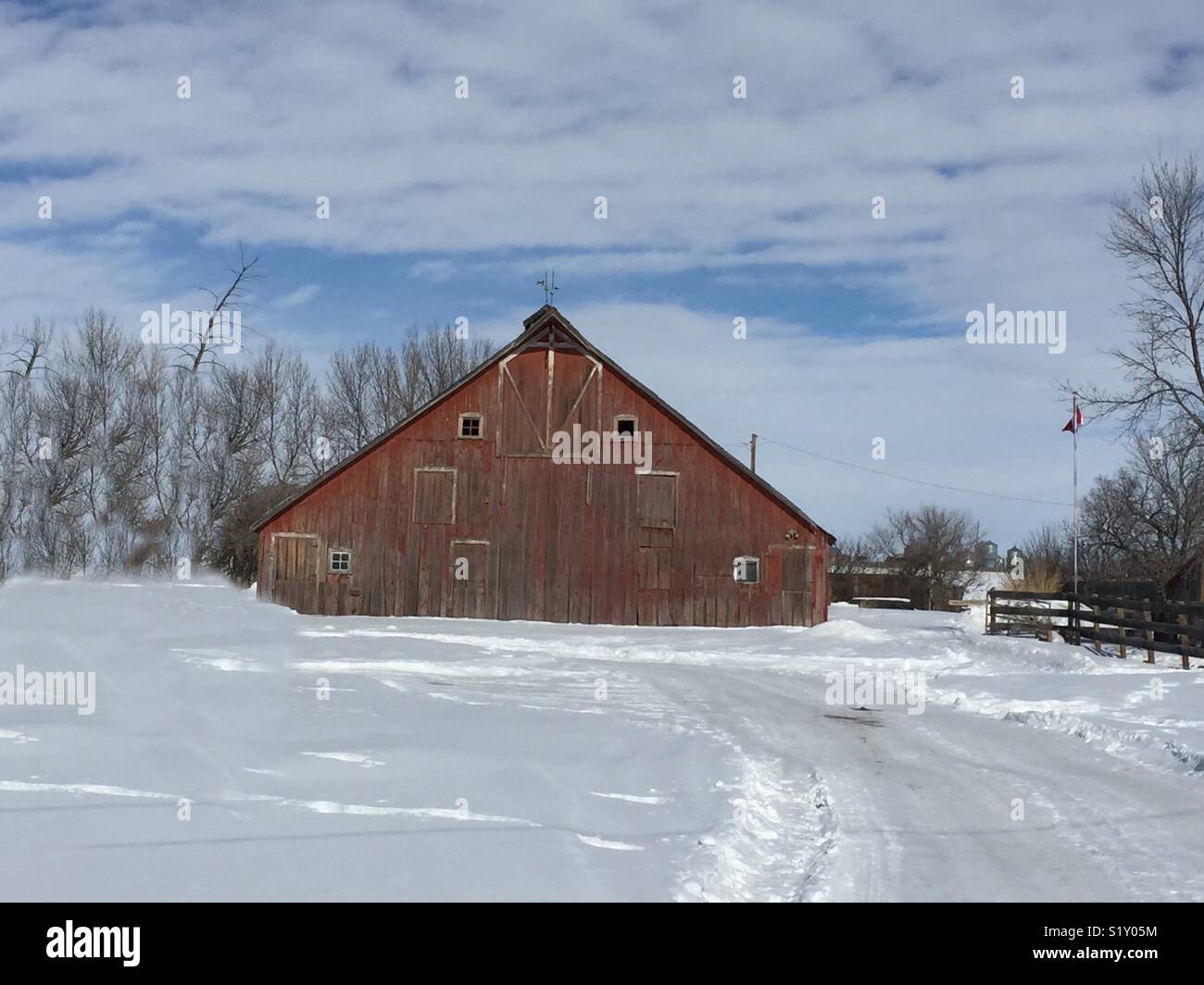 Historical barn in Rockyford, Alberta, Canada. This barn is still being ...