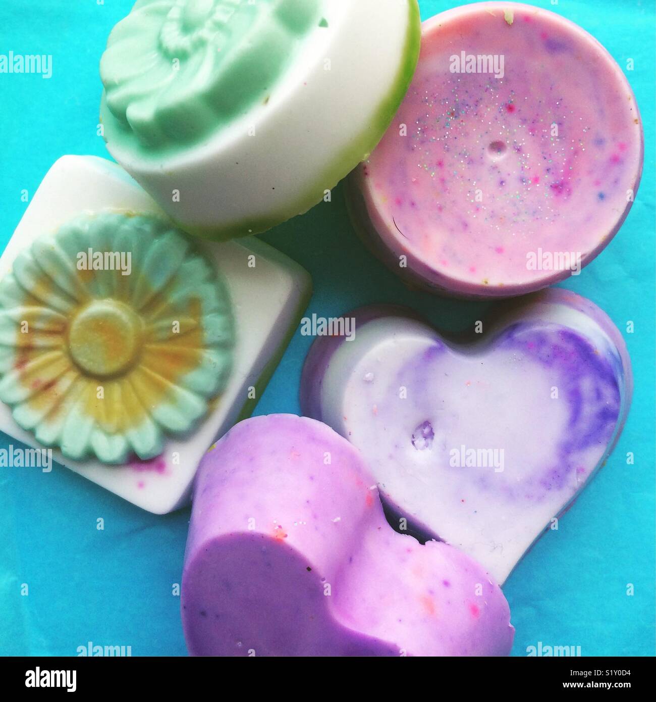Handmade soaps made from soap molds Stock Photo - Alamy
