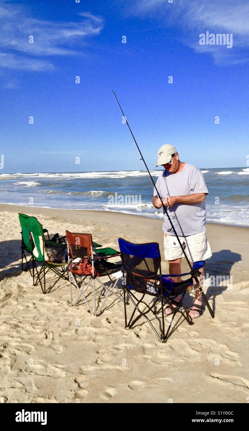 Surfcasting beach fishing hi-res stock photography and images - Alamy