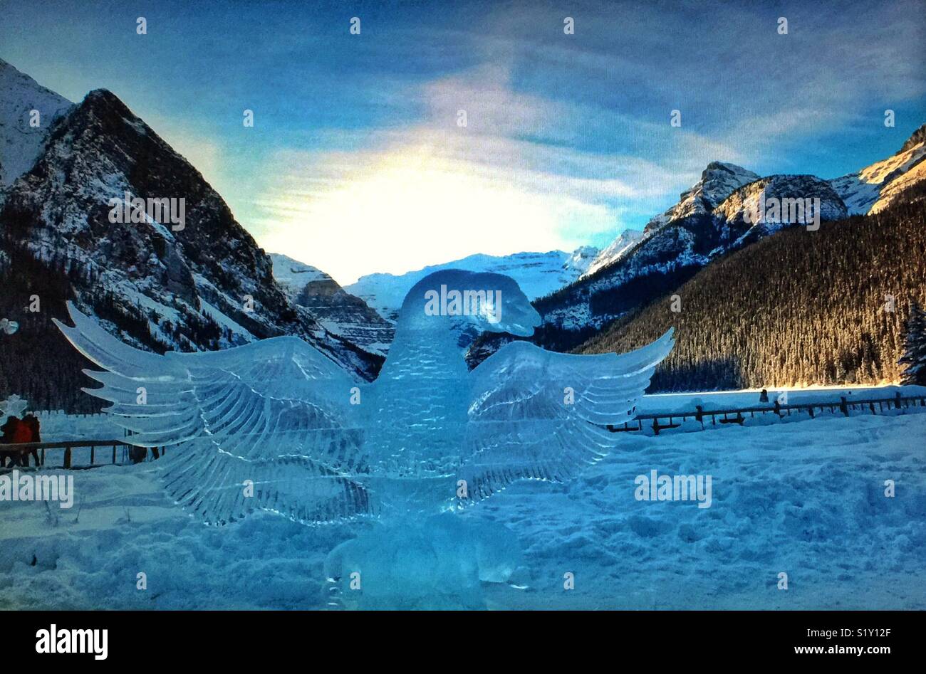 Ice carving, Lake Louise, Banff National Park, Alberta,Canada Stock ...