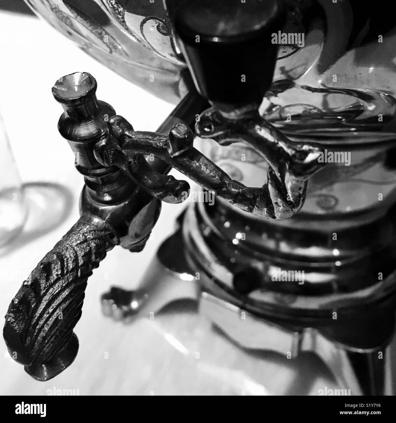 Samovar tea Black and White Stock Photos & Images - Alamy