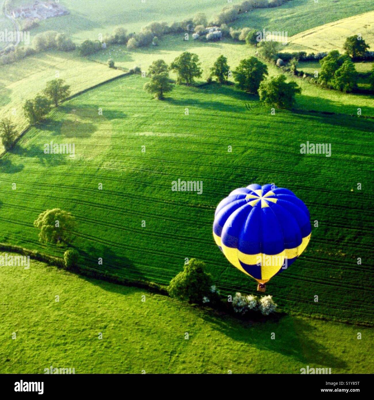 Flying High Over the Countryside in an Air balloon Stock Photo - Alamy