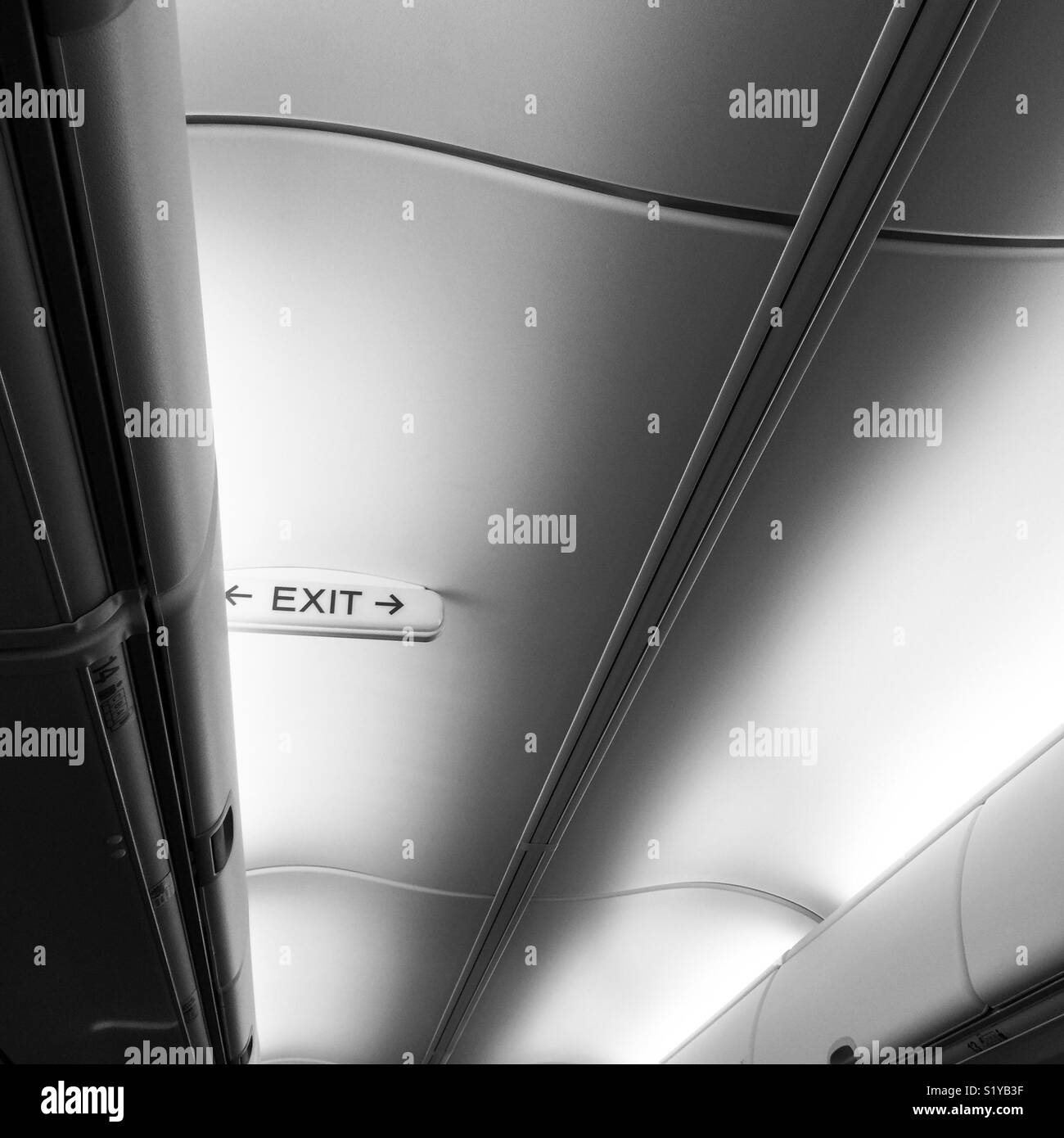 Black exit sign Black and White Stock Photos & Images - Alamy