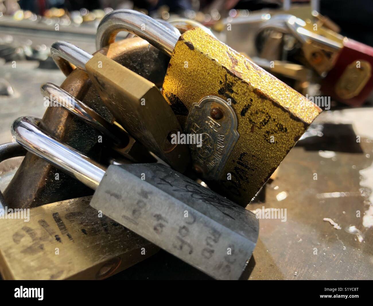 Love locks, taken in Segovia, Spain Stock Photo - Alamy