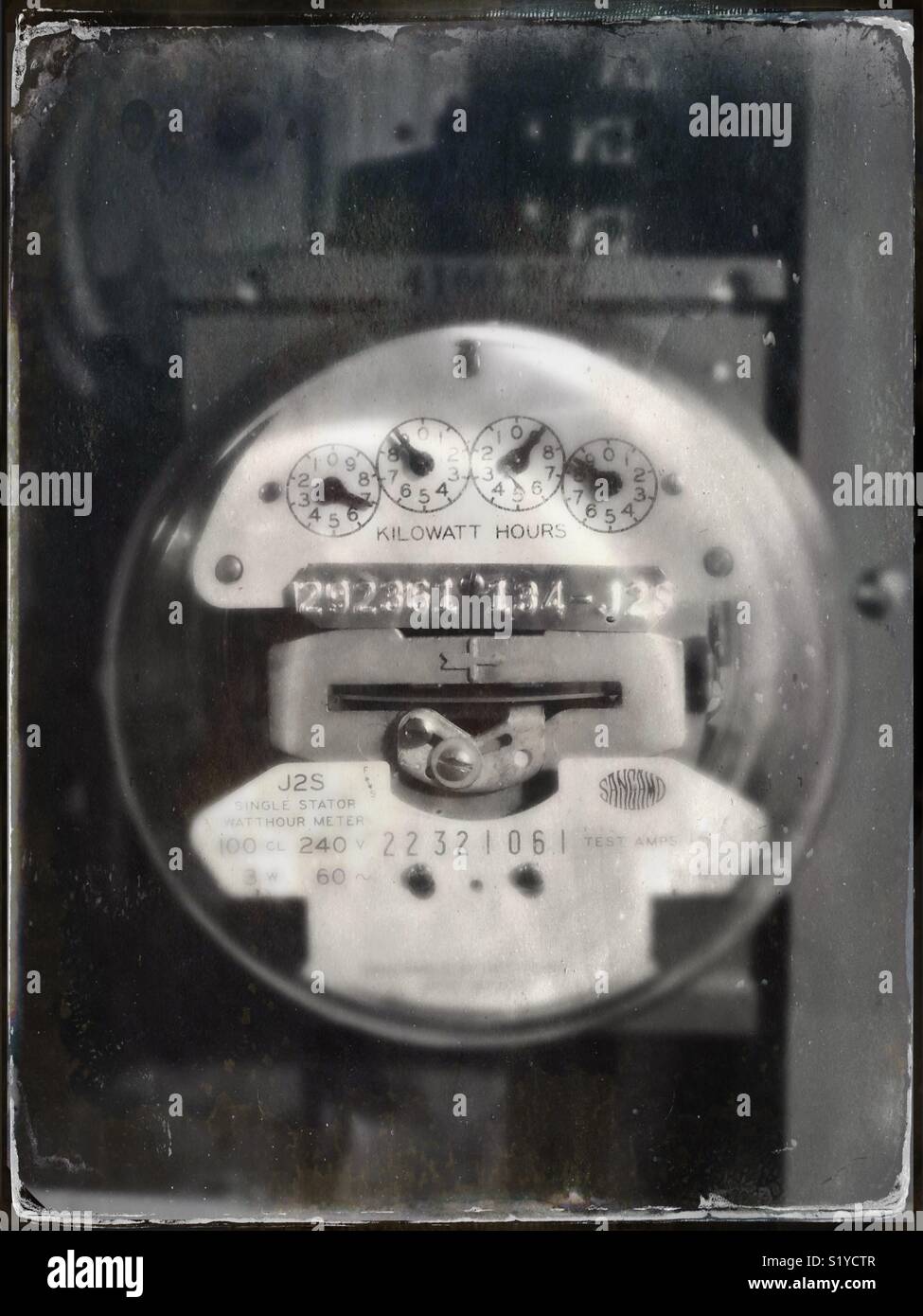 Electric meter in home Stock Photo - Alamy