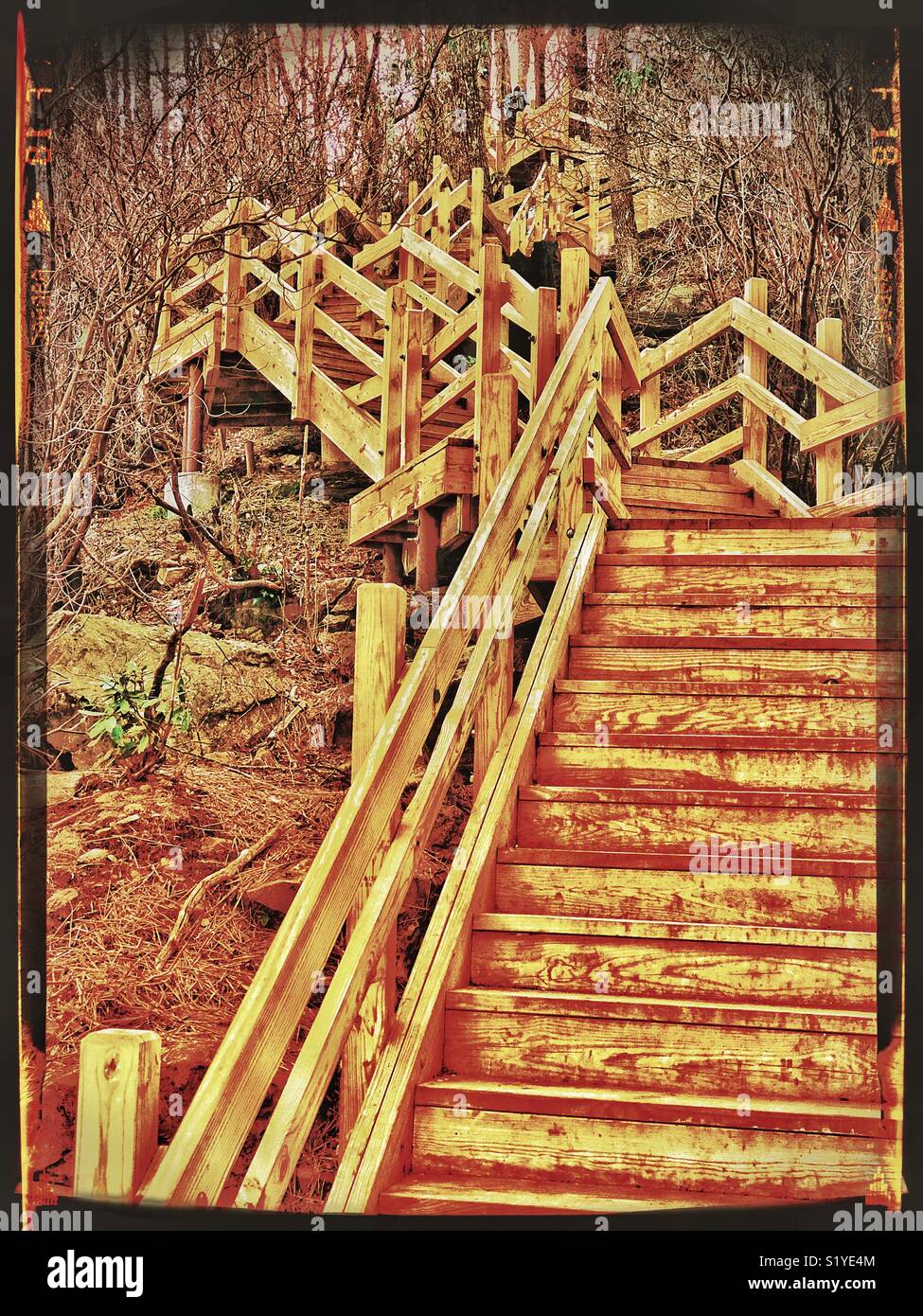 Wood steps stairs stairway hi-res stock photography and images - Alamy