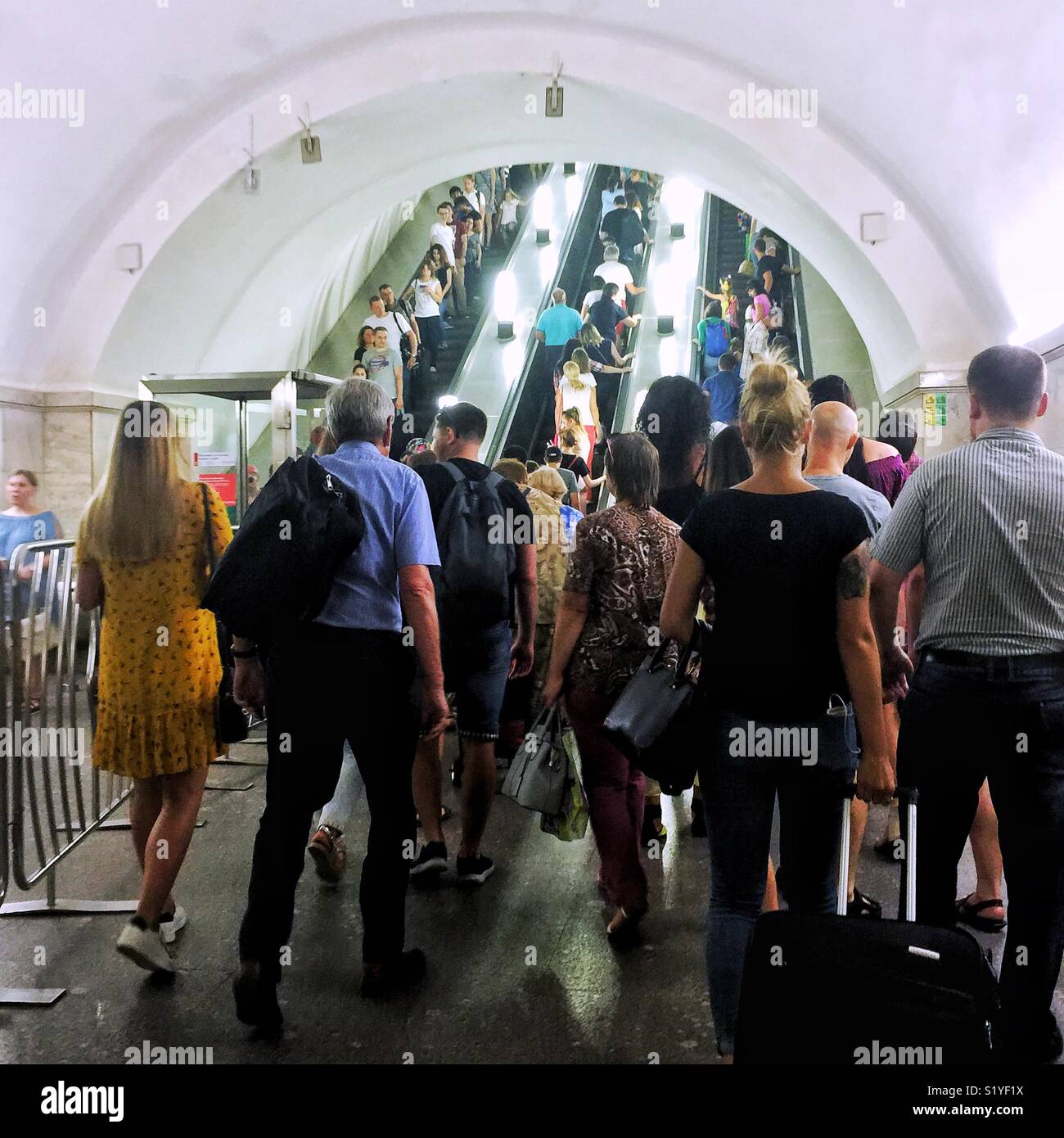 Always busy Moscow metro Stock Photo - Alamy