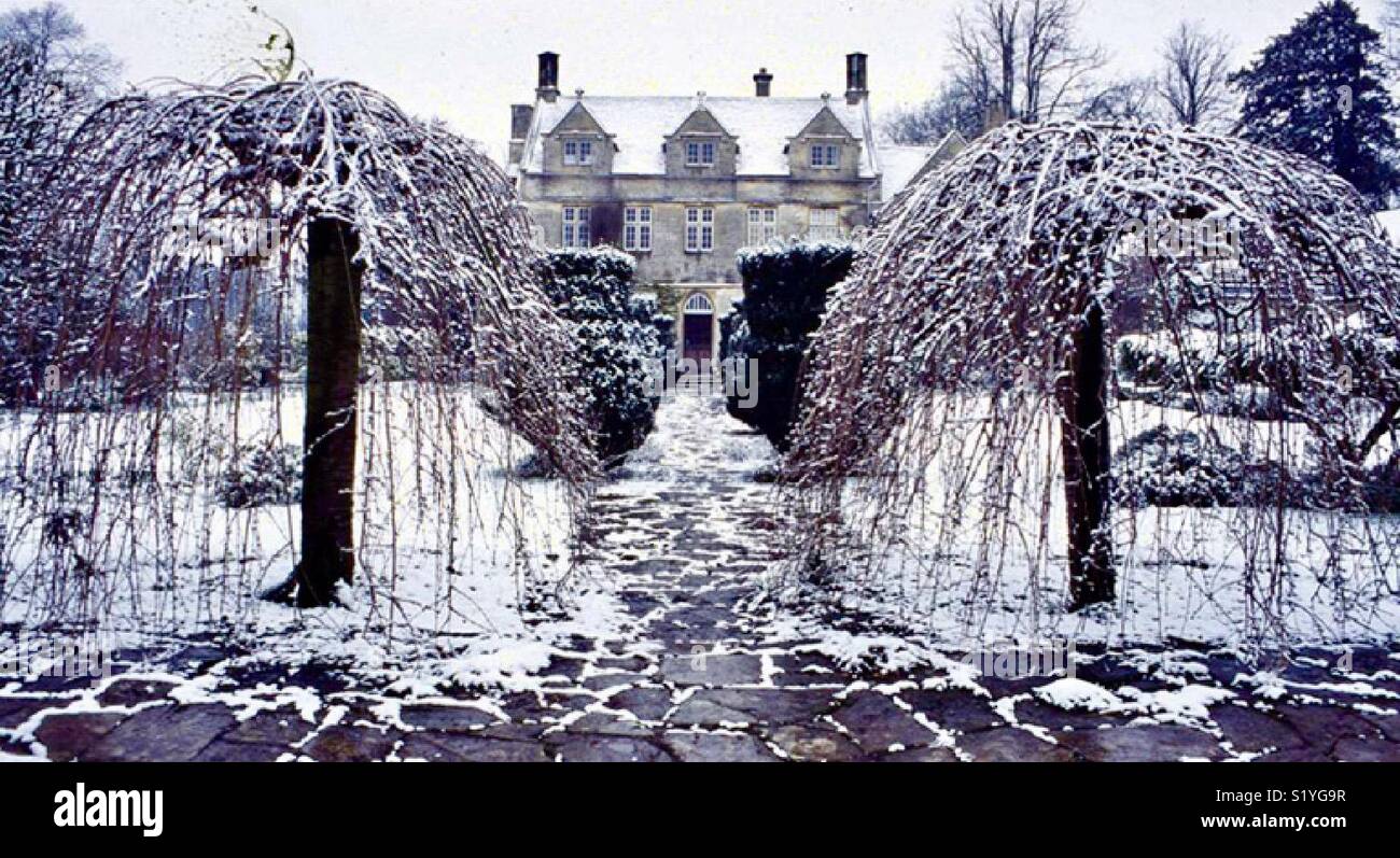 Winter in Country House Garden Stock Photo - Alamy