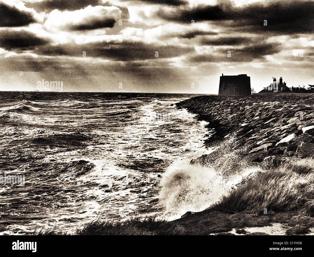 Rock armour coastal defences Stock Photo - Alamy