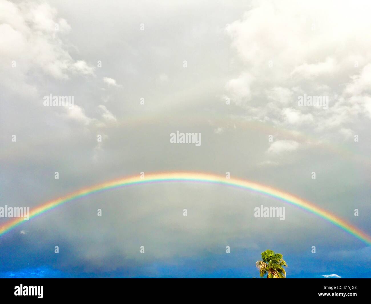 A rainbow over Southern California Stock Photo - Alamy