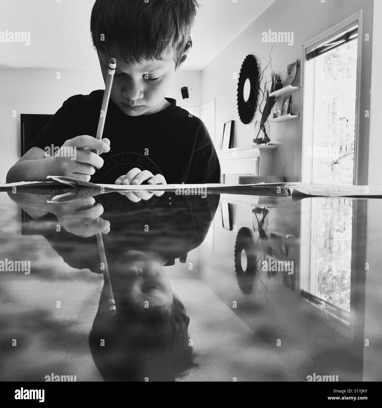 Homework kids Black and White Stock Photos & Images - Alamy