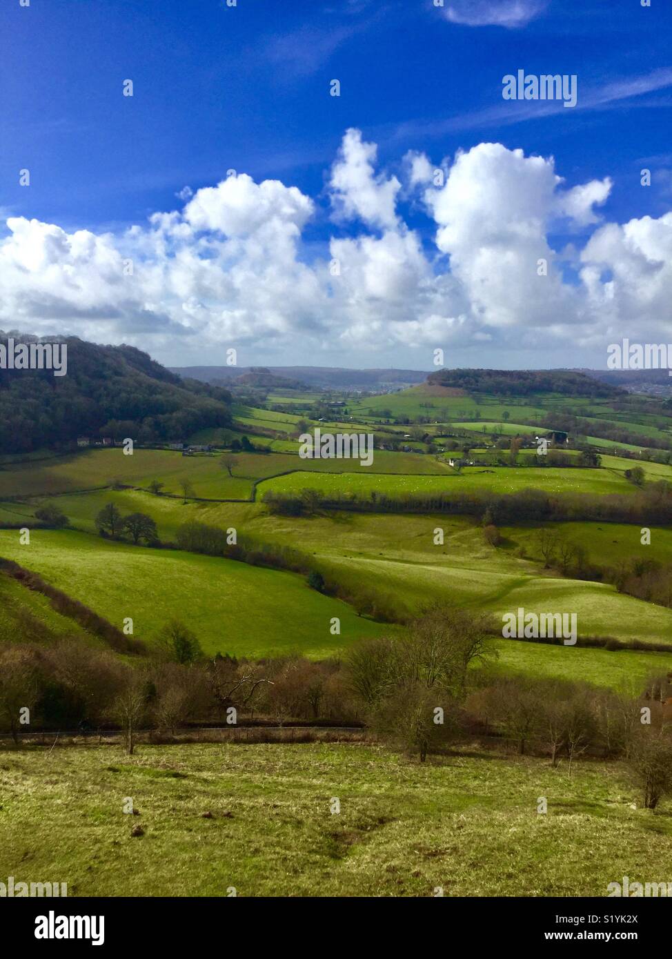 The View to Downton Hill and Dursley from Coaley Peak Stock Photo - Alamy