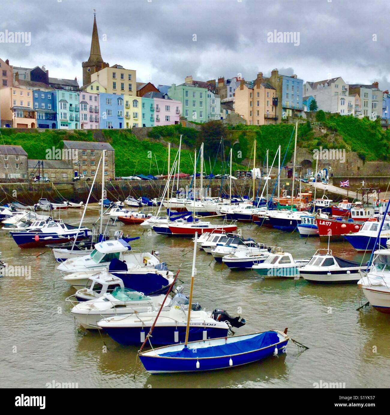 “Boats in Tenby Harbour Stock Photo - Alamy
