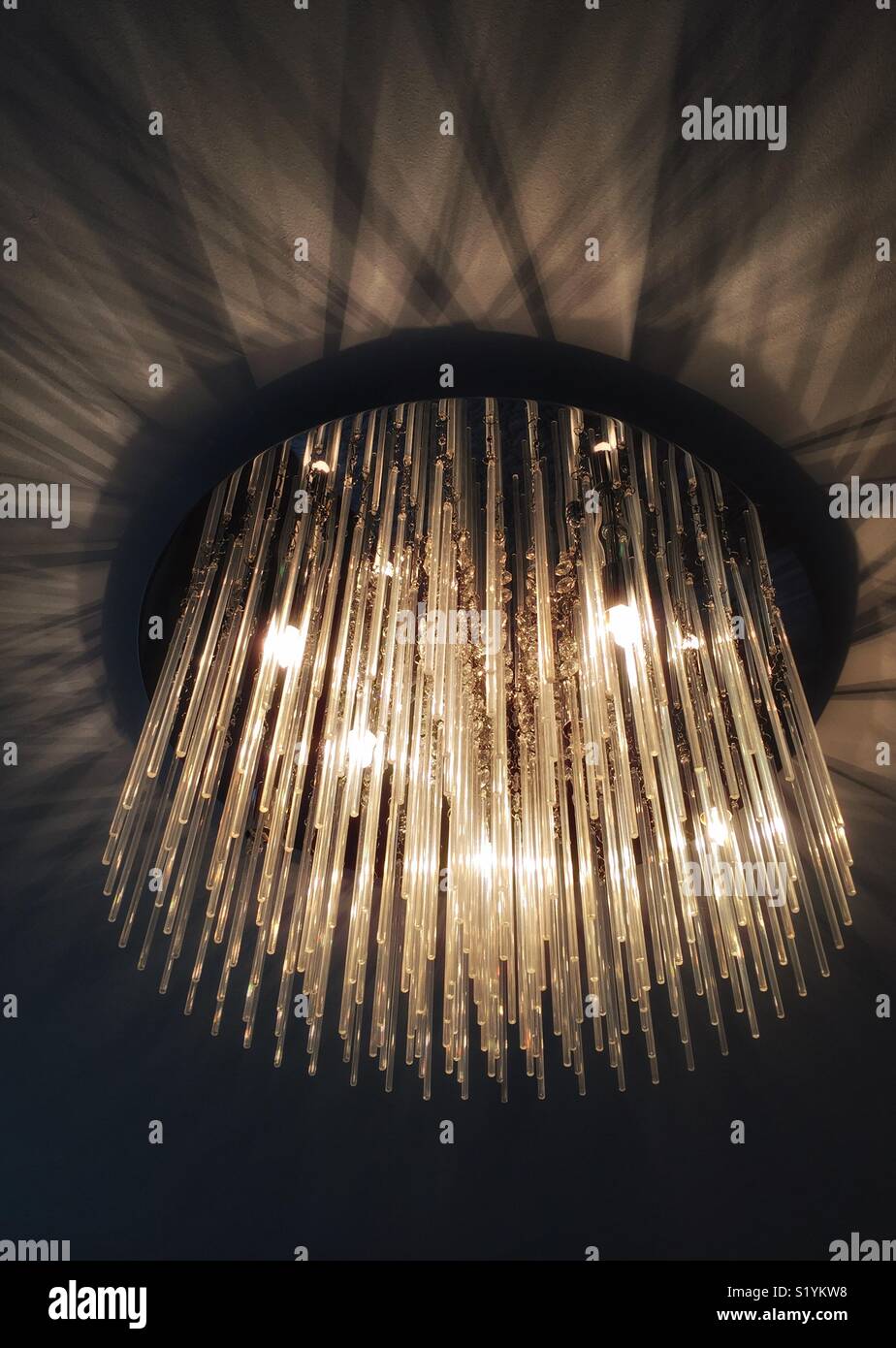 Reflections of a modern ceiling light Stock Photo - Alamy