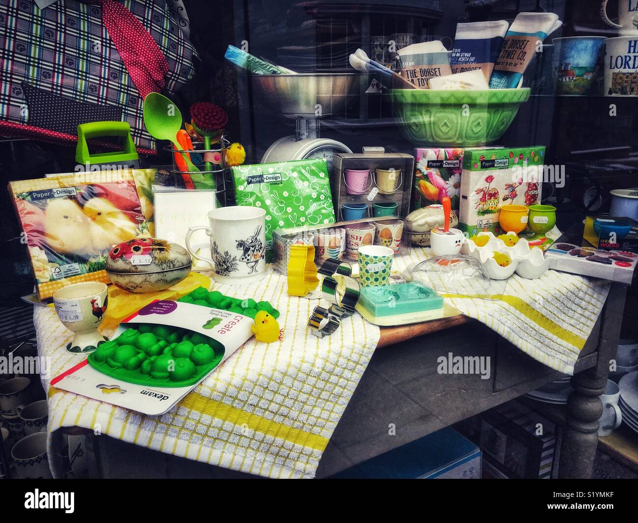 Easter display in a cookery shop window, Dorset, England Stock Photo ...