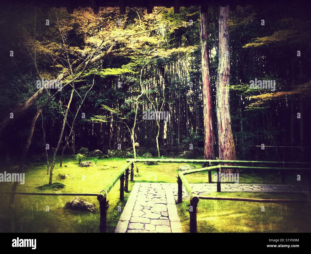Japanese garden in Kyoto Stock Photo - Alamy