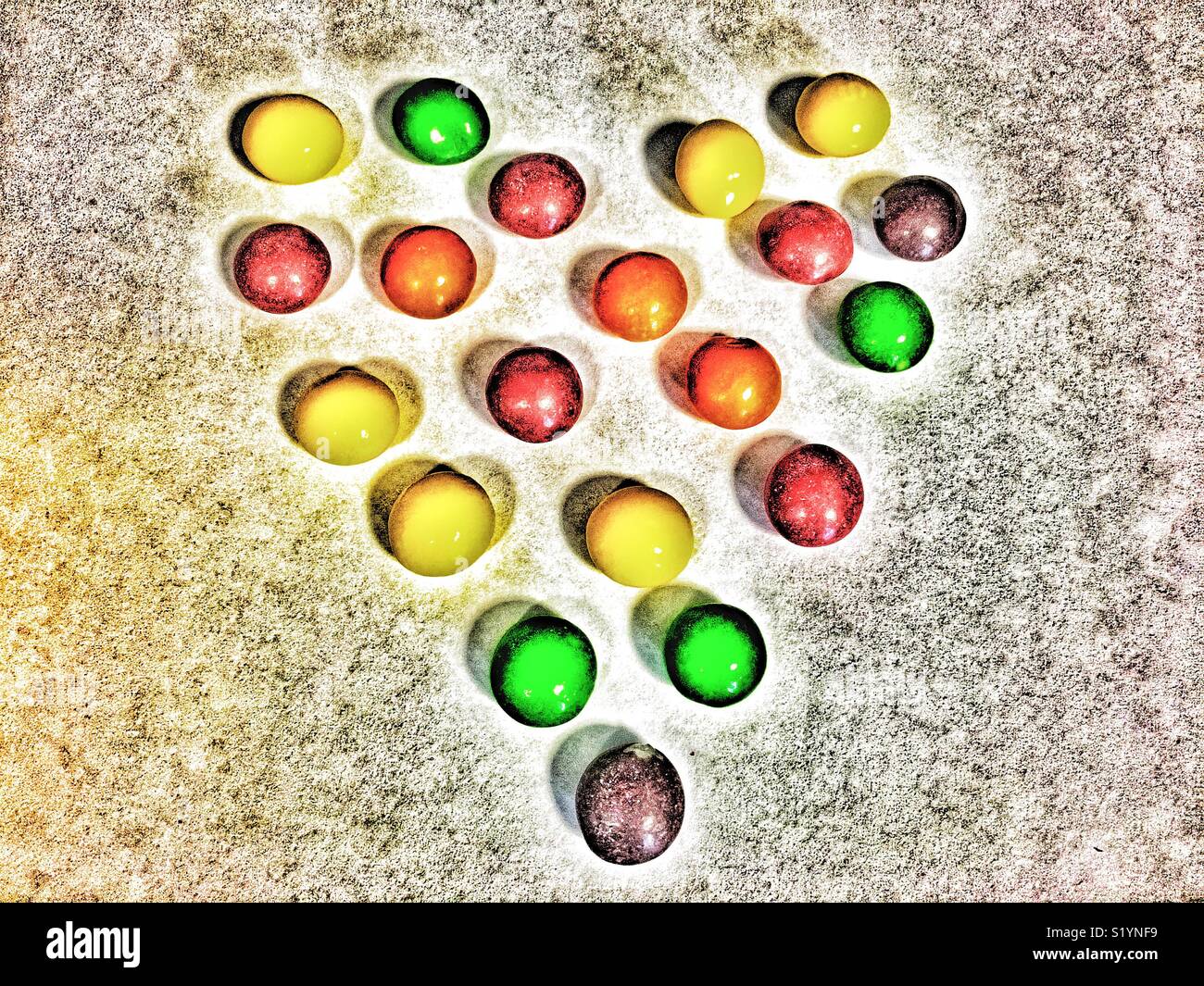 Colorful fruit flavored candy pieces in heart shape Stock Photo - Alamy