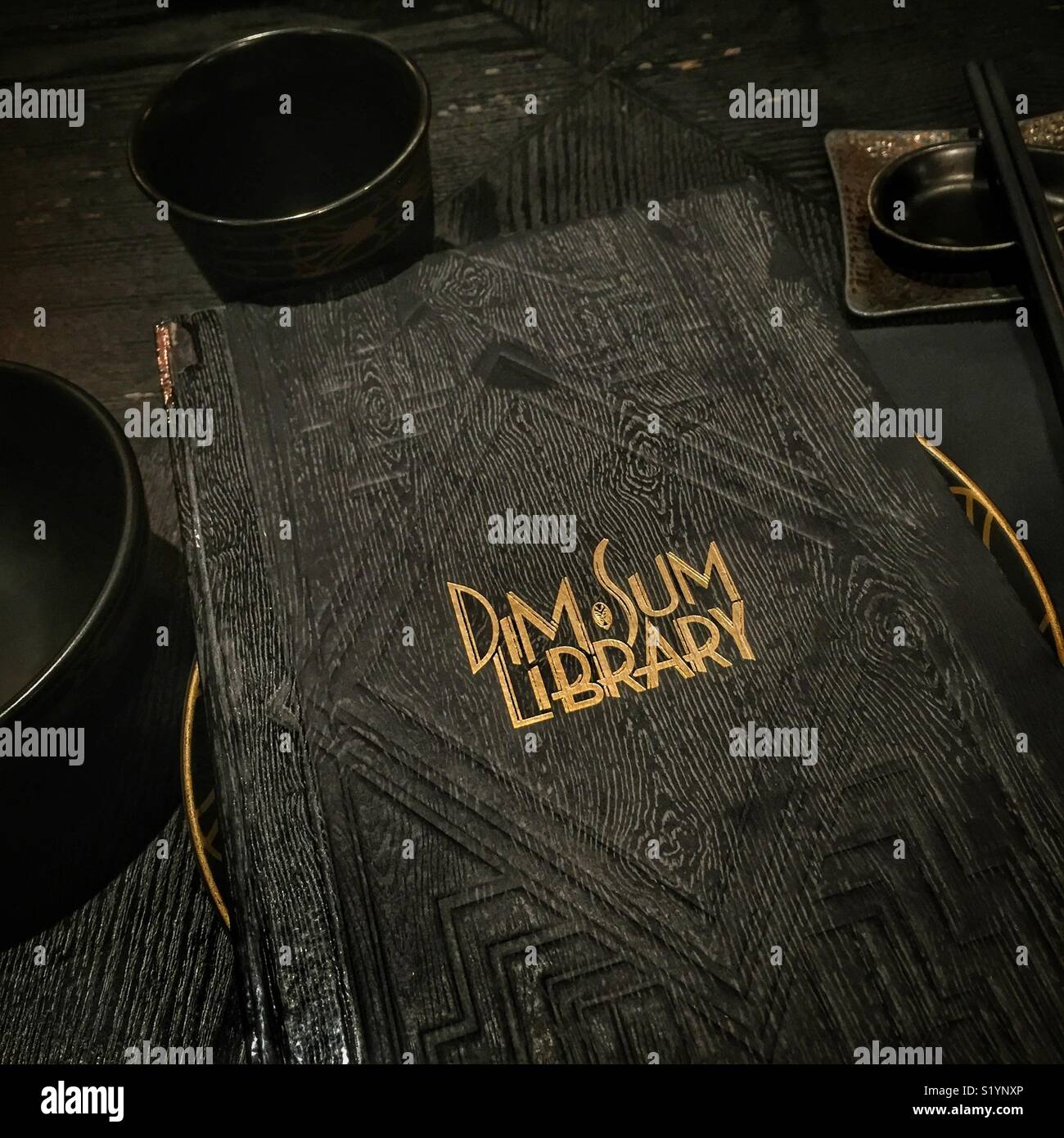 The menu and table setting at Dim Sum Library, a restaurant in Pacific ...