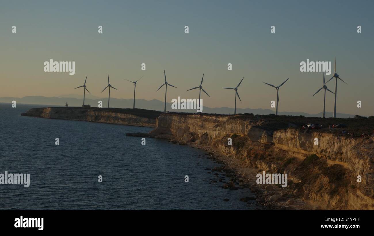 Wind mill at sunset hi-res stock photography and images - Alamy