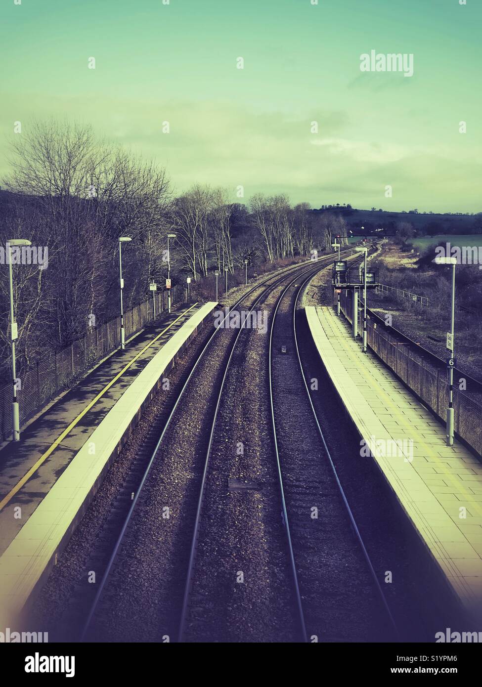 Train line lines hi-res stock photography and images - Alamy