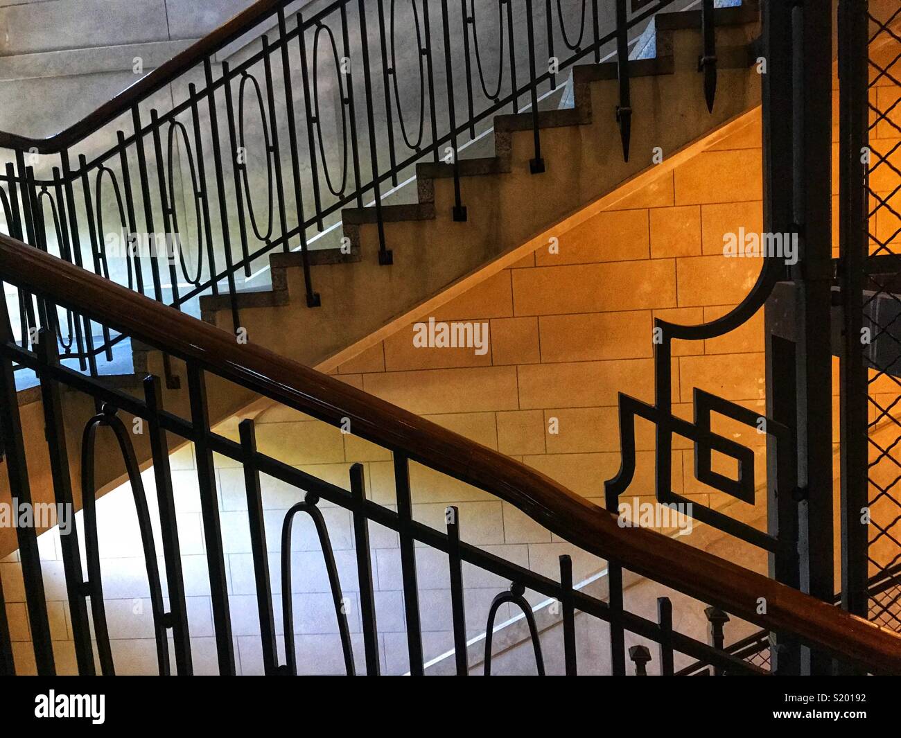 Lines and patterns of a staircase Stock Photo - Alamy