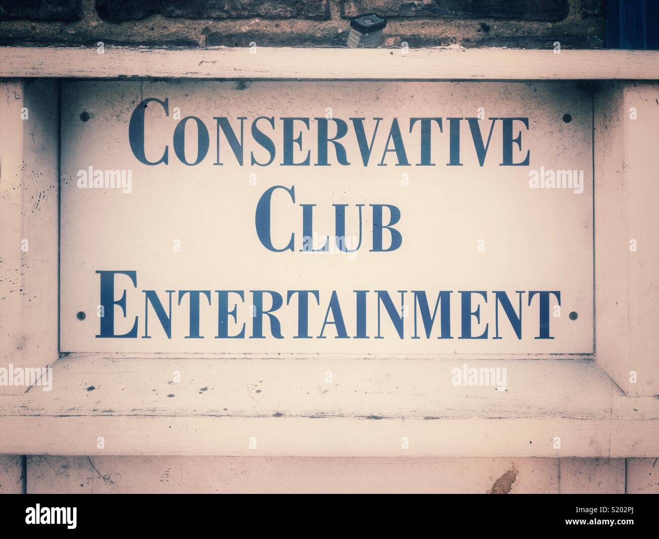 Conservative Club Entertainment Sign Stock Photo - Alamy