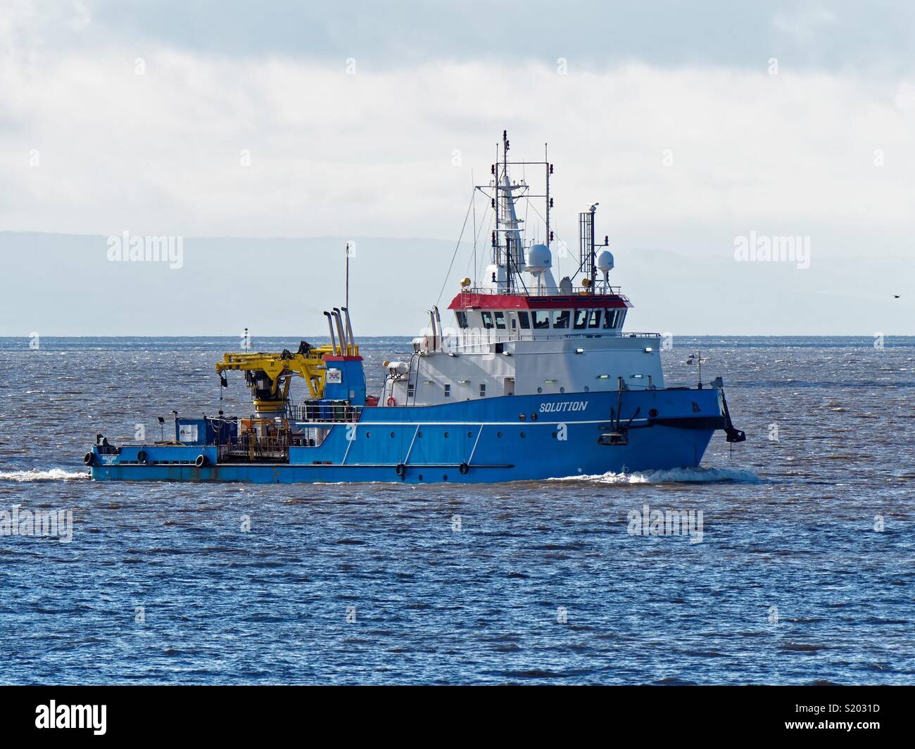 Working Boat outside Newport , Wales Stock Photo - Alamy