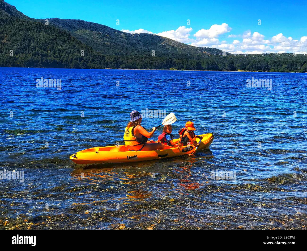 Kayaking in lake Stock Photo - Alamy