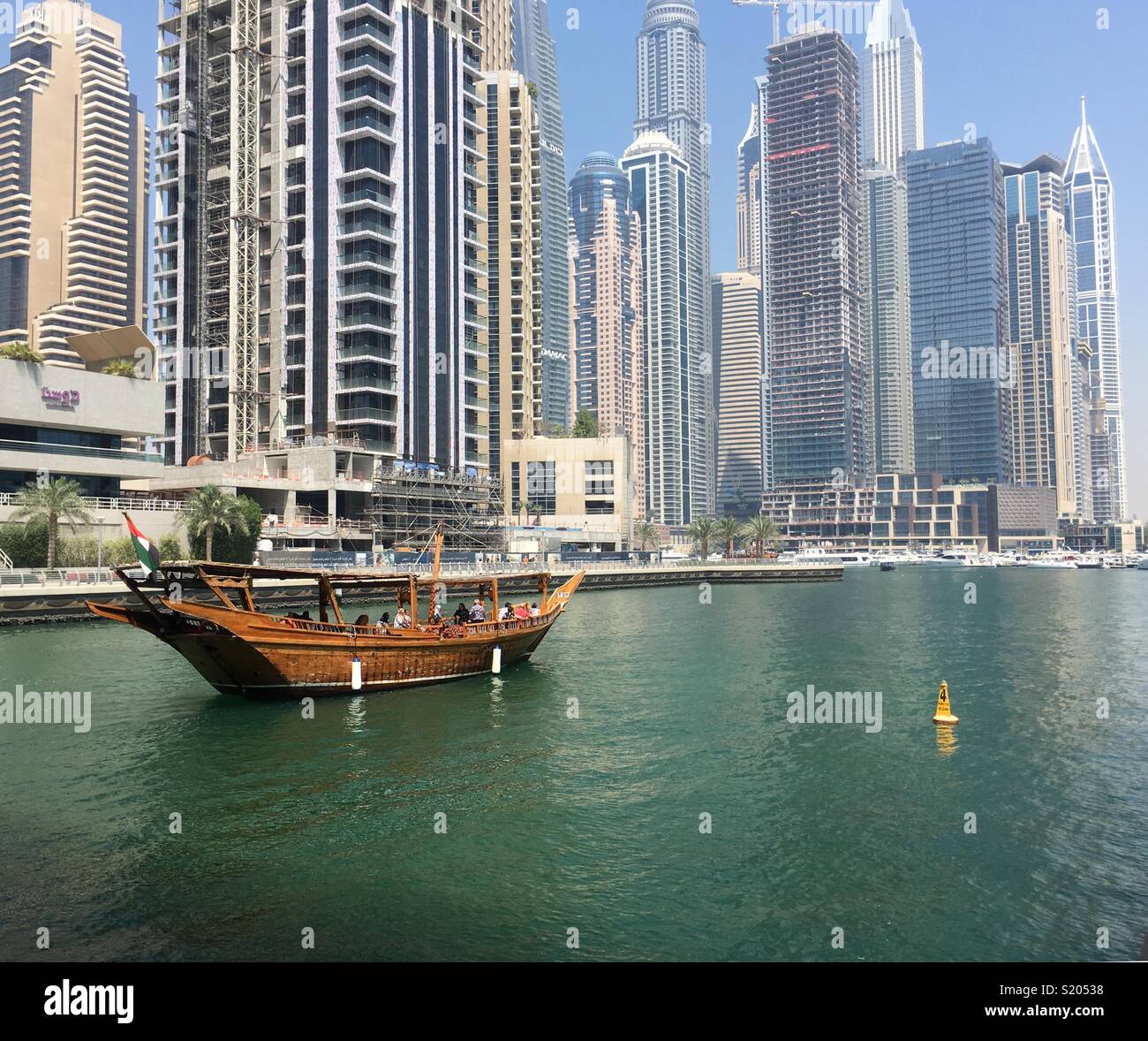 Dhow boat in Dubai marina U.A.E Stock Photo - Alamy
