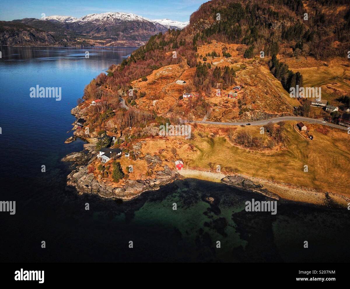 Norway fjords drone hi-res stock photography and images - Alamy