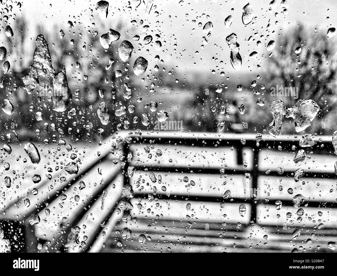 Ice on a window during ice storm Stock Photo - Alamy