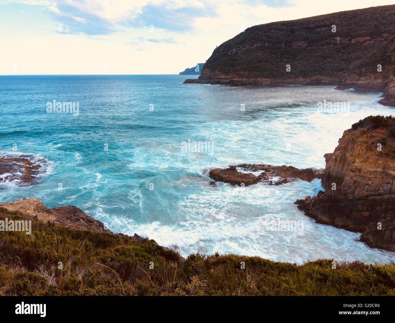 Cliff top view of ocean Australia Stock Photo - Alamy